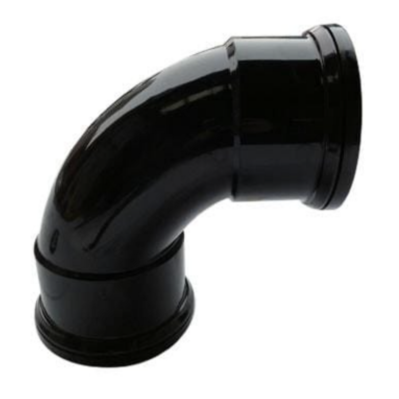 Solvent Weld Double Socket Swept Bend 90Deg 110Mm -Black