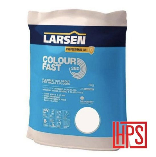 Larsen Colourfast 360 Flexible Grout 3Kg - Silver Grey